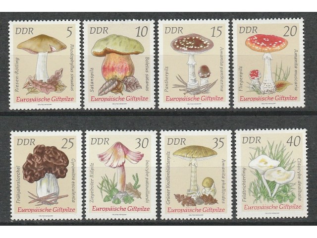 DDR - 1974 - European Toadstools, Mushrooms- MNH