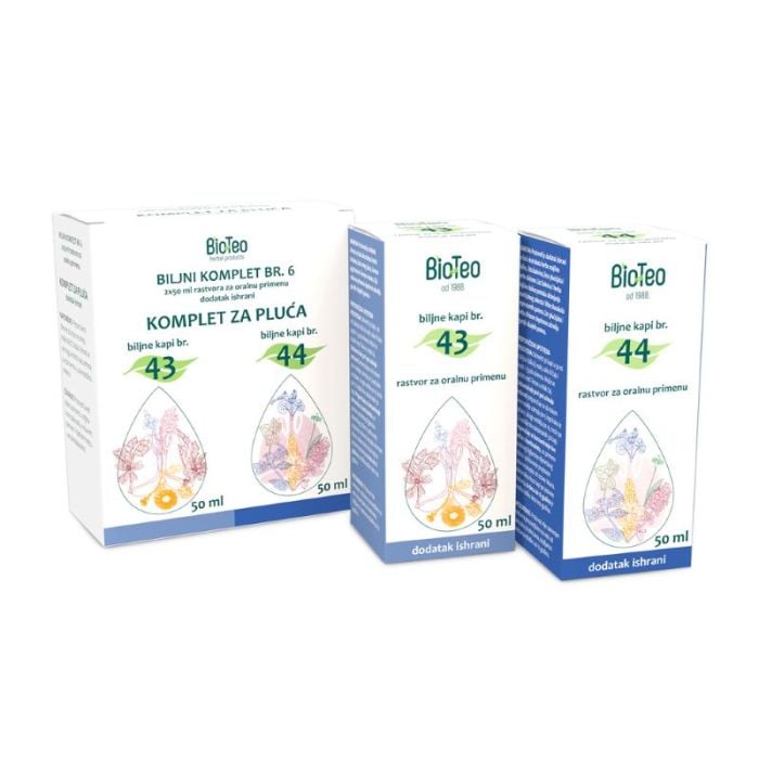 BioTeo biljni komplet br. 6 za pluća - 2x50ml