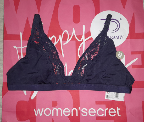 WS teget microfiber,cipka bralette 80B NOVO!%