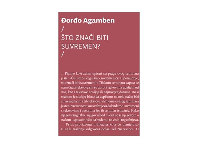 Što znači biti suvremen? - Đorđo Agamben