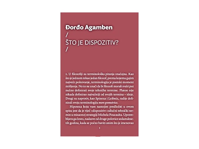 Što je dispozitiv? - Đorđo Agamben