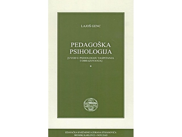 Pedagoška psihologija 1-2 - Lajoš Genc