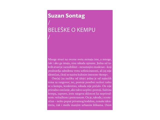 Beleške o kempu - Suzan Sontag