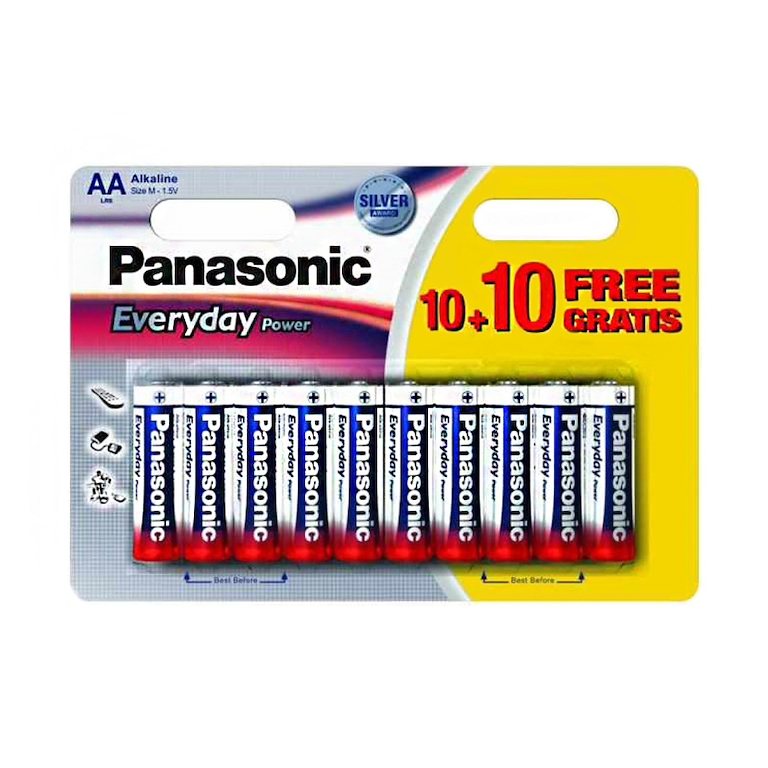 Panasonic baterije LR6EPS/20BW-AA 20kom Alkalne Everyday