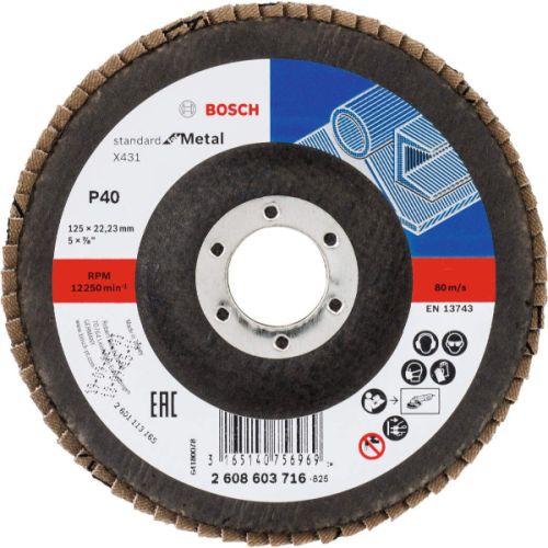 FLAP DISK RAVNI X431 ZA METAL STD. 125MM G60 BOSCH