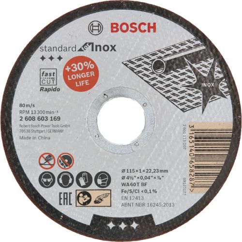 PLOČA REZNA RAVNA ZA INOX STD 125X1MM RAP. BOSCH