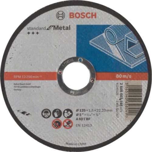 PLOČA REZNA RAVNA ZA METAL STD 125X1,6MM BOSCH