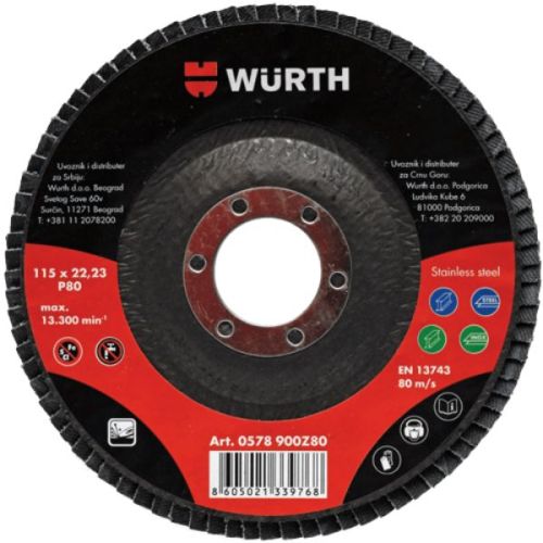WURTH LAMEL. BRUS. DISK AL WURTH 115X22 G100
