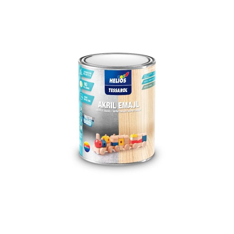 Tessarol akrilni emajl saten beli - baza 1/0,65l