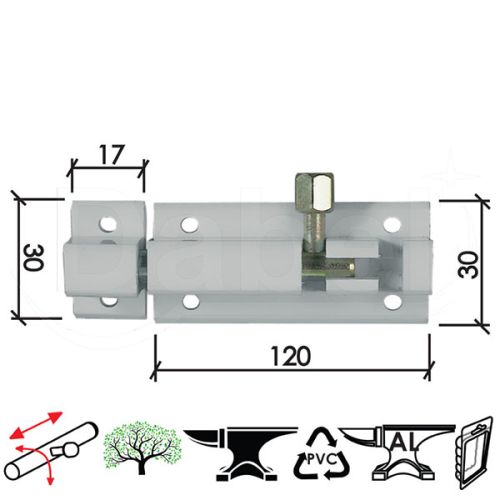 Dabel reza za vrata 500 bela x120x30/17x30 mm dsp
