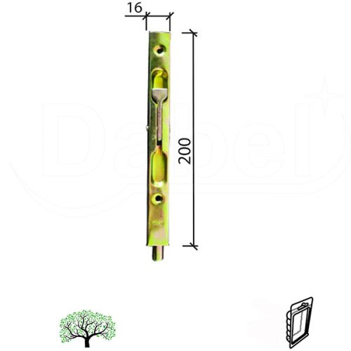 Dabel rigla za drvena vrata rl4017 ms 200/16/14 mm dp1