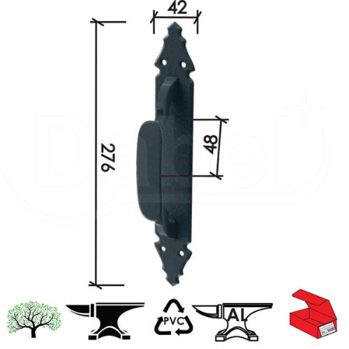 Dabel rukohvat za vrata ru4000 crna x276/40/48 mm q