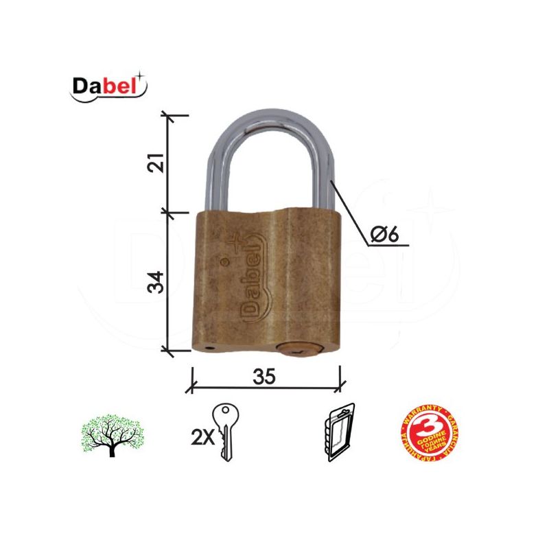 Dabel katanac KA2014 Ms 35x34/21/fi6mm 2K DBP1