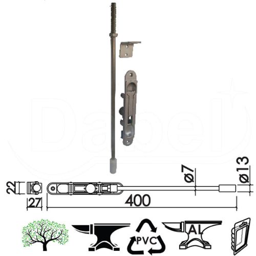 Dabel rigla za vrata 4019 silver dp1