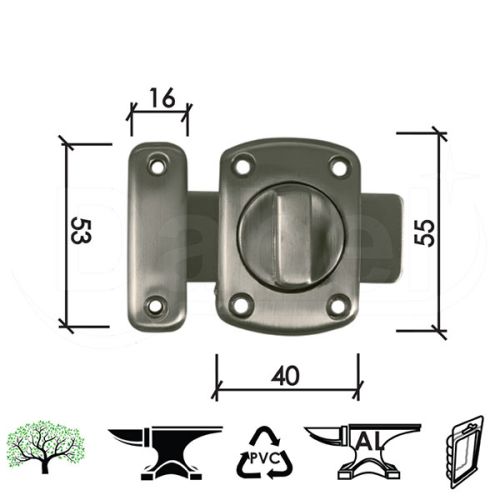 Dabel reza za vrata 388 mat-ni 40x55/16x53 mm dbp1