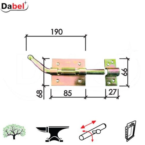 Dabel reza za vrata 320 ZnŽ 190/85x68/27x66mm DSP