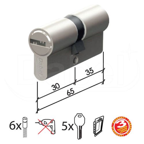 Dabel cilindar kodirani CL2020 SS 65mm(30-35) 5kod DBP1