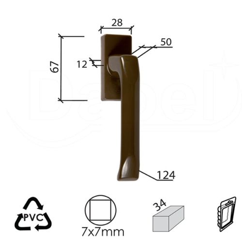 Dabel rucica za proz kopaonik-p 7x7/34/28x67x12/50/124 1