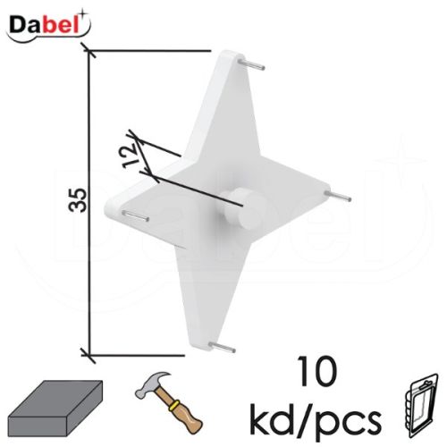 Dabel vešalica za zid ukucavajuća ve5 bela (10kom)