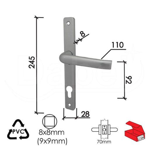 Dabel kvaka šild za pvc vr nero sil 92/28/245/9/112/8 c