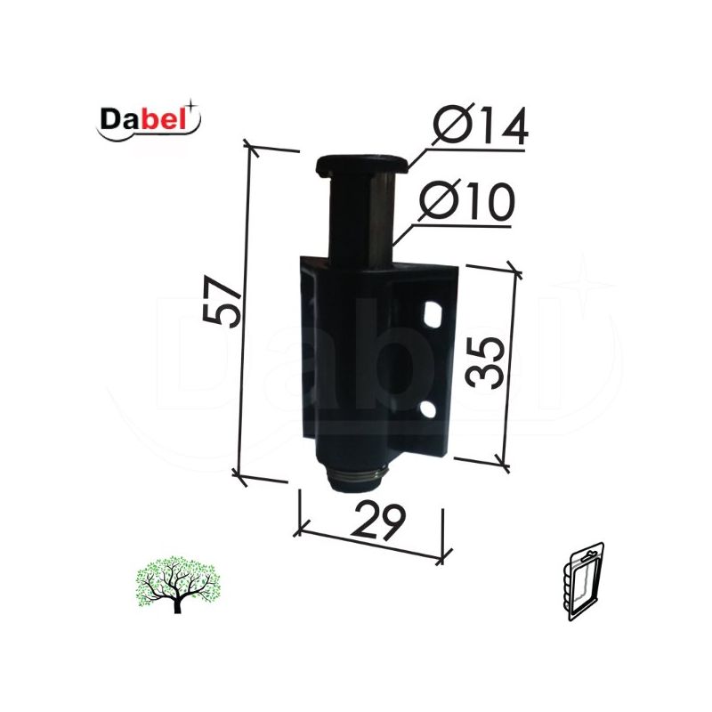 Dabel magnet potisni 4127 crna 35 mm dbp1