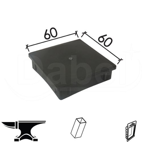 Dabel čep za bravarsku kutiju ČP21 Crna 60x60mm DP1
