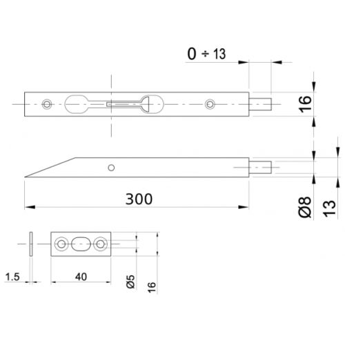 I 058.300 v reza za drvena vrata, ugradna