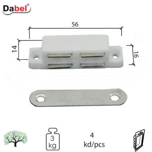 Dabel magnet za nameš m4124 bela 56/16/14 mm (4kom) 5kg