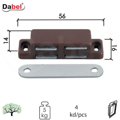 Dabel magnet za nameš m4124 braon 56/16/14 mm 4kom 5kg