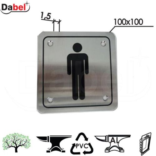 Dabel oznaka za vrata wc inox 100x150x1,5 mm muški