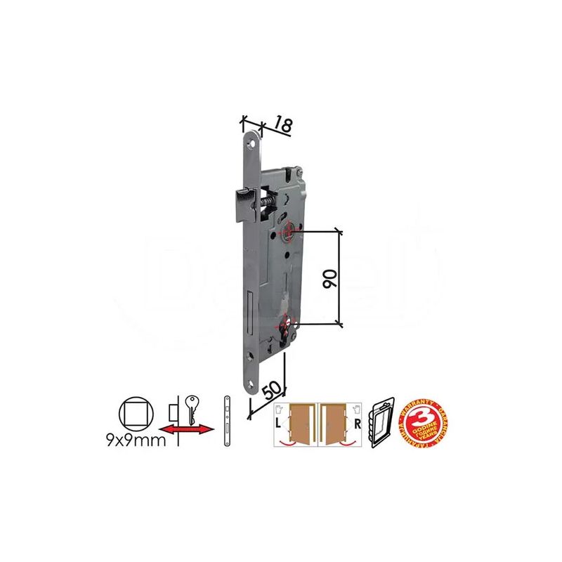 DABEL Brava za drvena vrata idea c hr 50/90/18/9 DBP2