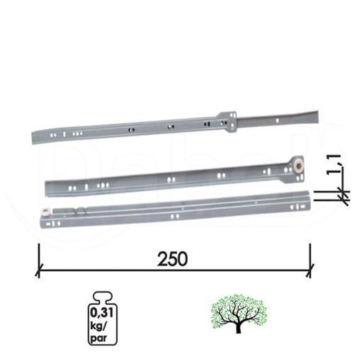 Dabel klizač fioka kl5100 bela 250 mm q