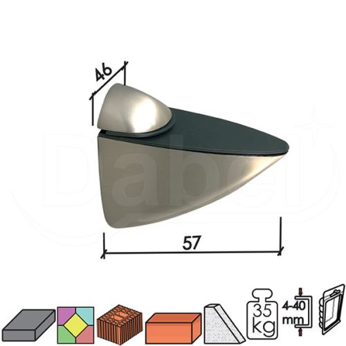 Dabel nosač za stakl policu mat-ni 46/100/4-40 mm 35kg