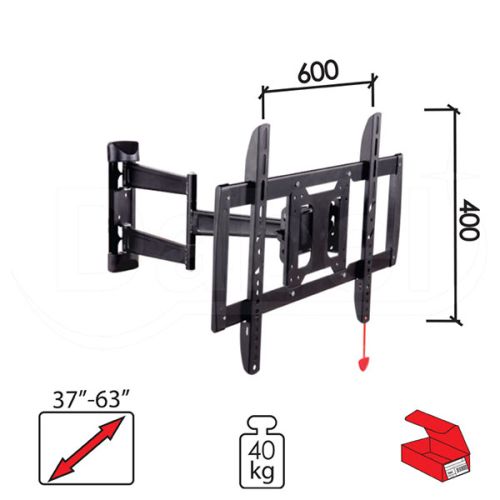 Dabel nosač za tv n117 crna 37-63/600x400 mm/40kg/15s