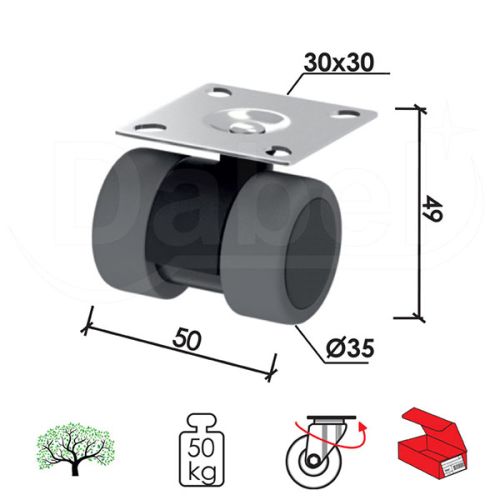 Dabel točkić rotirajući t4117 nikl fi35 mm opd