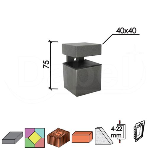 Dabel nosač za staklenu policu n51 b-ni 4-22 mm opd