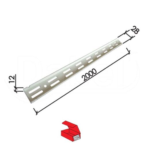 Dabel šina za modul nosače pol m5820 bela 2000/28/12 mm