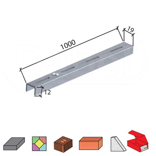 Dabel šina za modul nosače pol m5000 sil 1000/19/12 mm