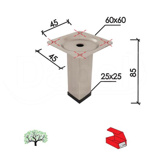 Dabel nogica štel za nameštaj no14 100-105/60/60/fi25 mm