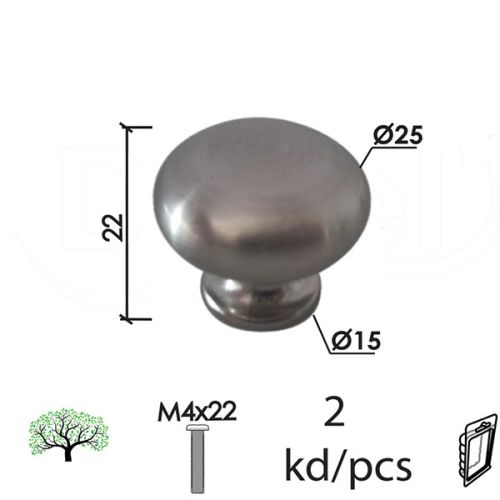 Dabel dugme za nameš d320 b-ni fi25x22/fi15 2kom m4x22