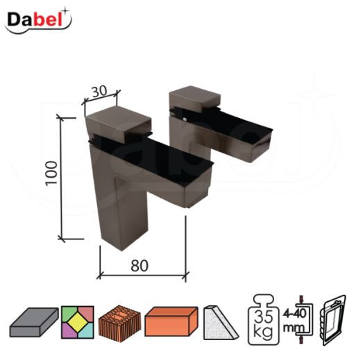 Dabel nosač za stakl pol maxi 80/100/30/3-40 mm 2kom 35kg