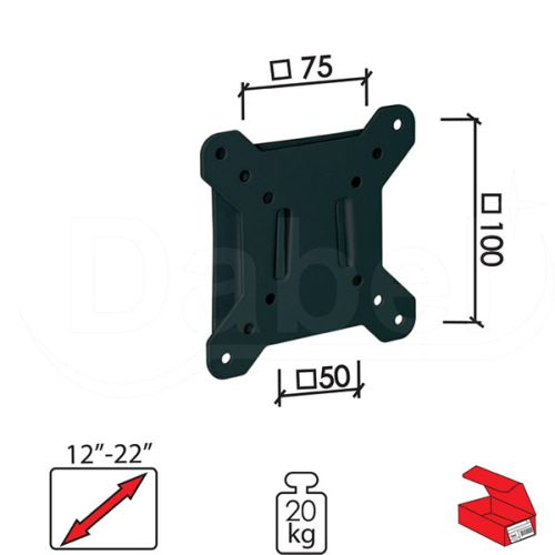 Dabel nosač za tv n104 crna 12-22 50x50,75x75,100x100