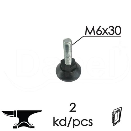 Dabel nivelacijska stopica NS01 Crna M6x30mm (2kom) DP1