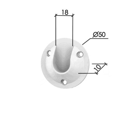 Dabel nosač šipke ns1 bela 18/10/fi50 mm (2kom) dbp1
