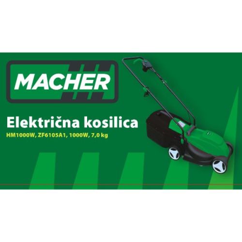 Macher HM1000W električna kosilica 1,0 kW, 32 cm