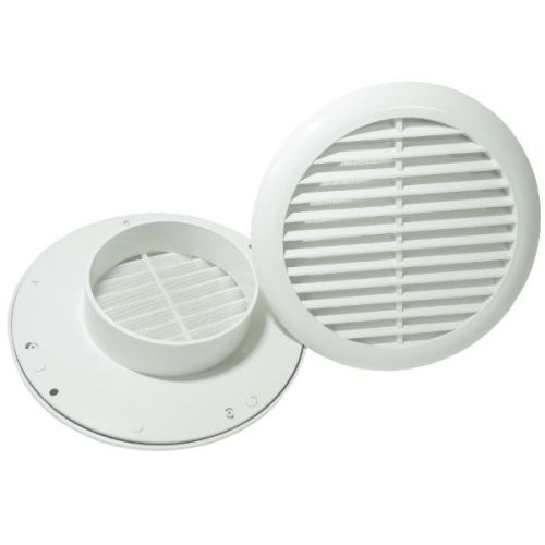 VENTILACIONA REŠETKA PROTIVKIŠNA OKRUGLA fi100BELA