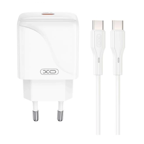XO Kućni punjač L141 20W Beli + Type C kabl