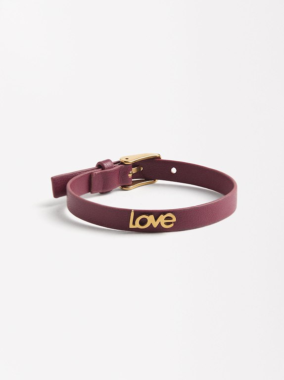 Bracelet With Love Buckle - Stainless Steel