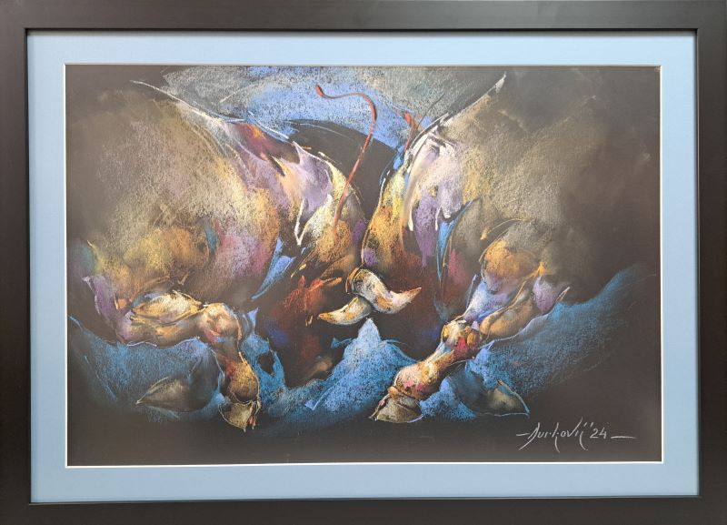 Korida 1, Braca Đurković, pastel, sa 54×74 cm, bez 40×60 cm, 2025., sertifikat, 400 eura