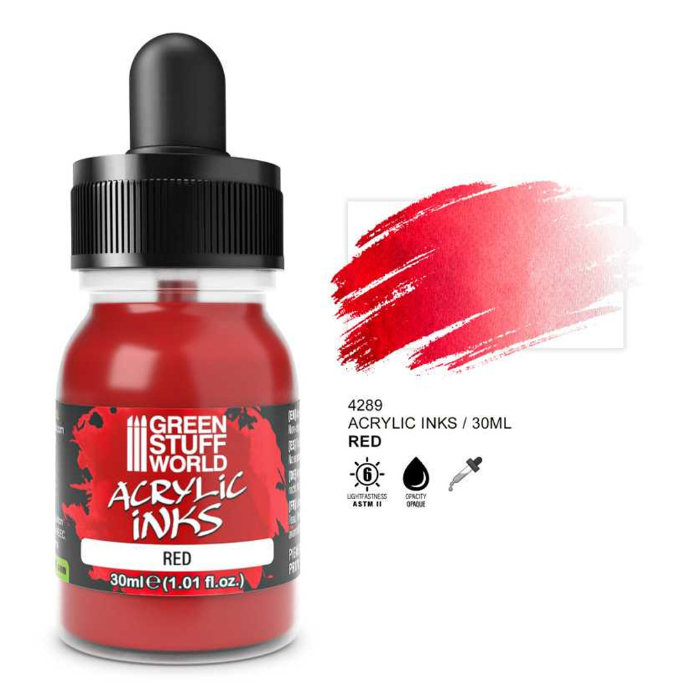 Acrylic Inks Opaque - RED 30 ml